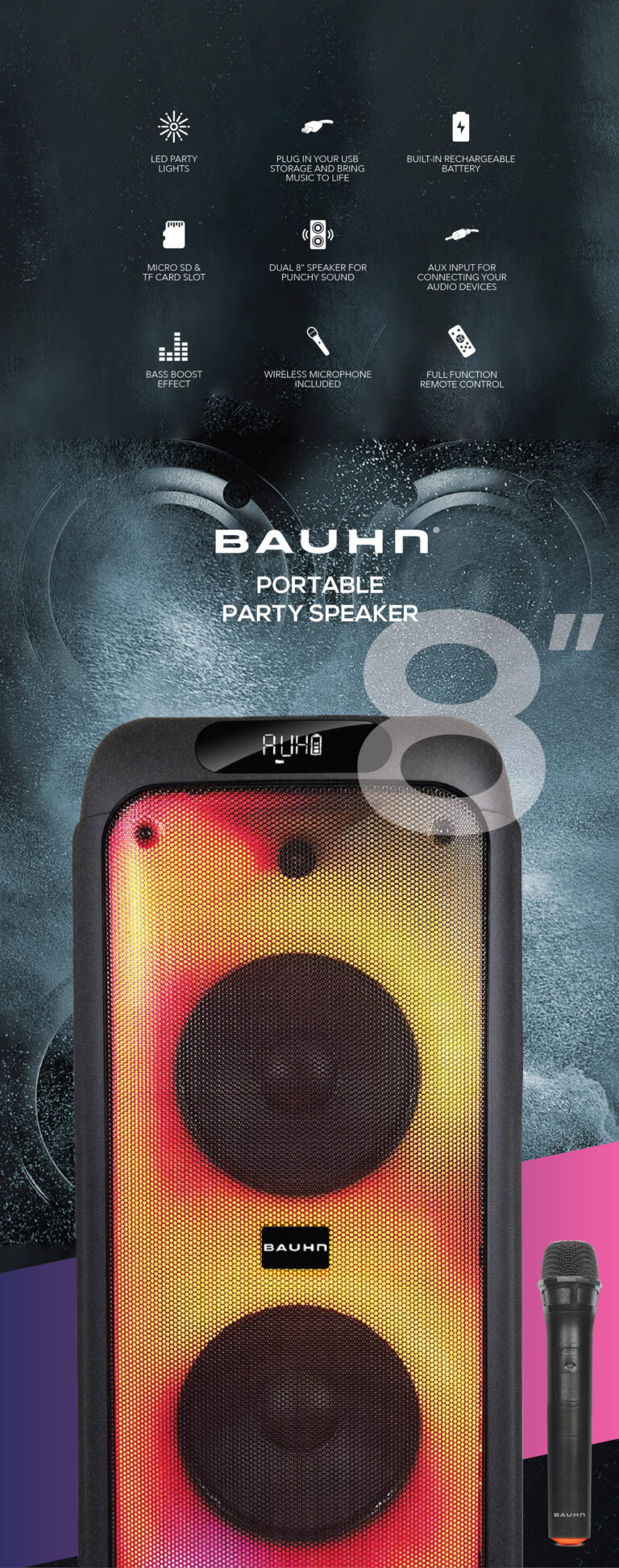 Portable Party Speaker – Bauhn