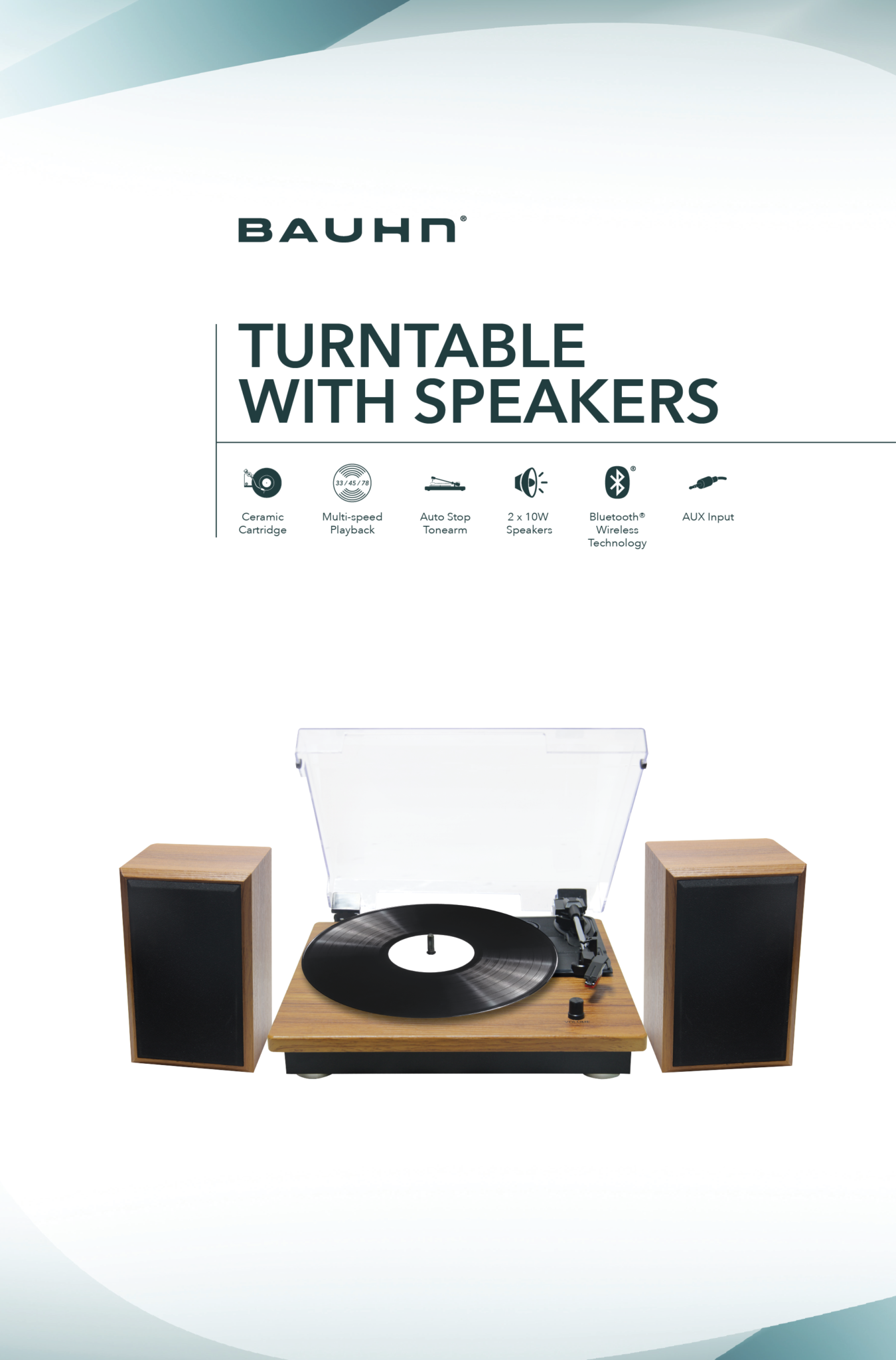 Turntable with Speakers – Bauhn