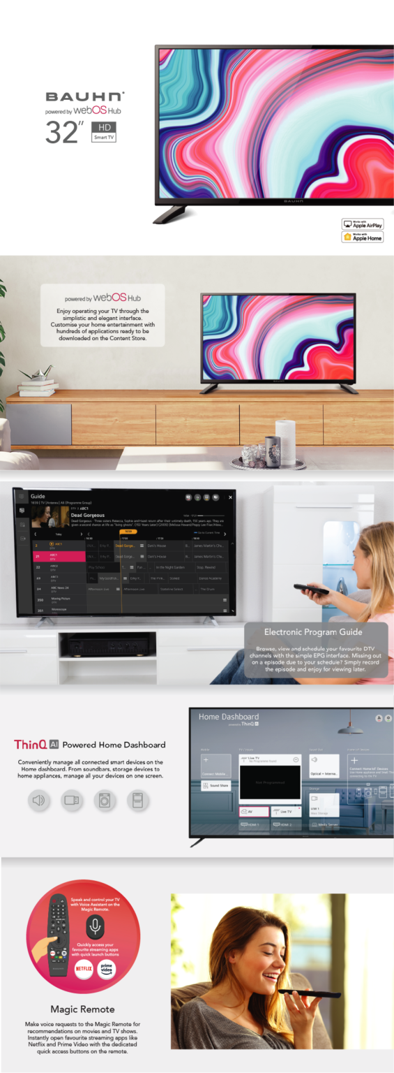 32″ HD WebOS Smart TV – Bauhn