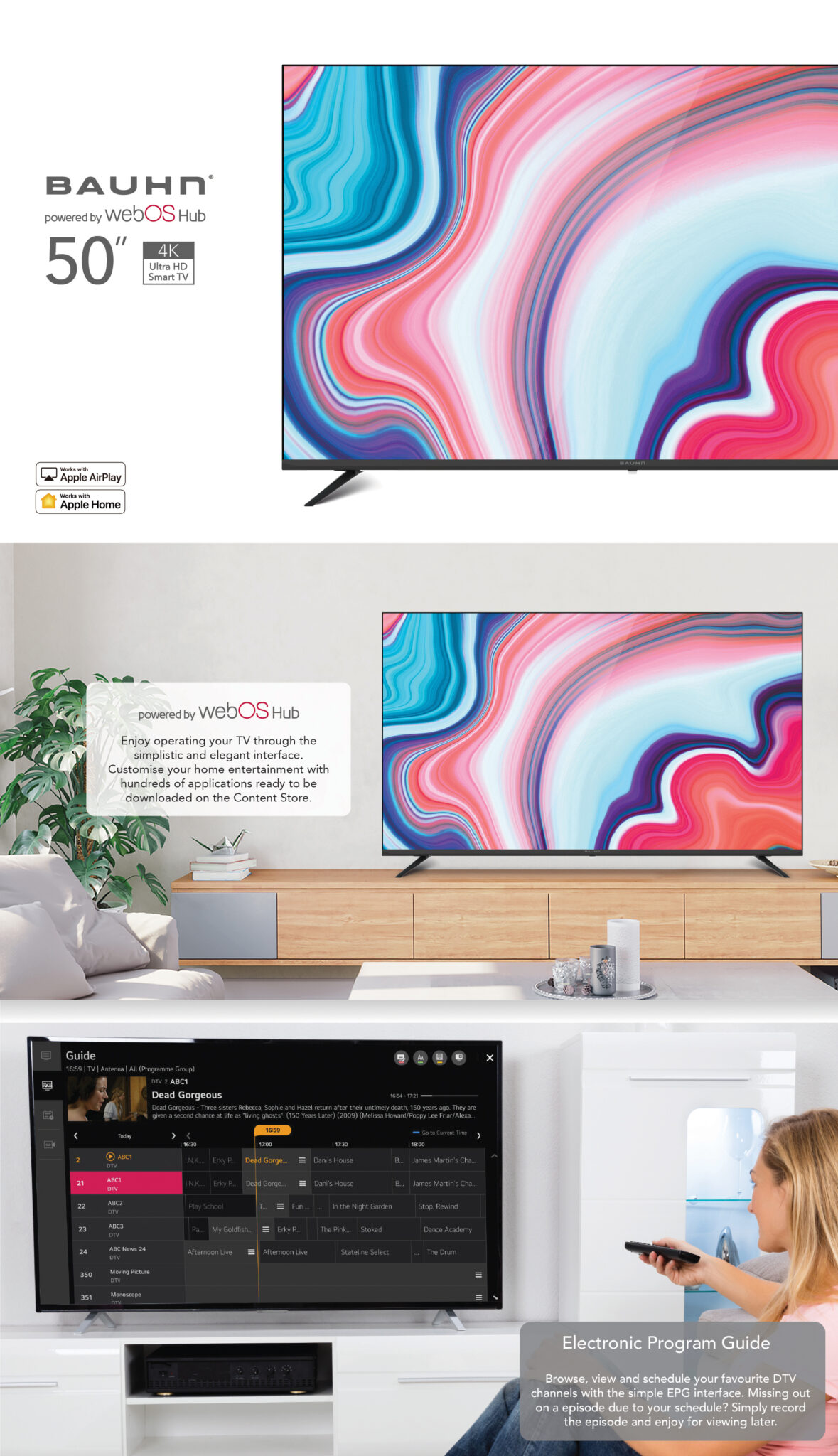 50″ 4K UHD WebOS LED Smart TV – Bauhn