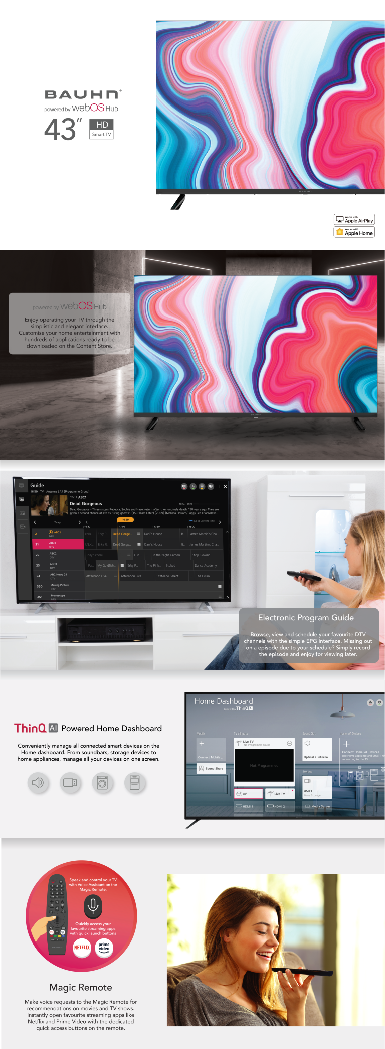 43″ HD WebOS Smart TV – Bauhn