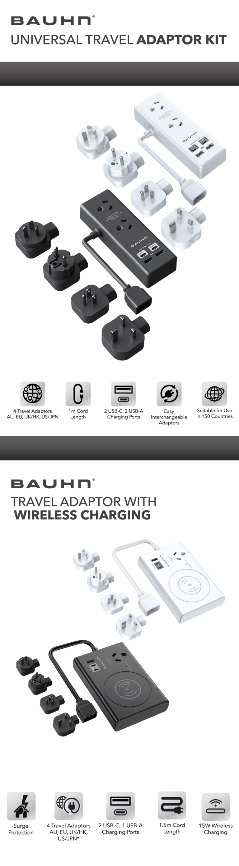 Travel Power board Mixed Case – Bauhn